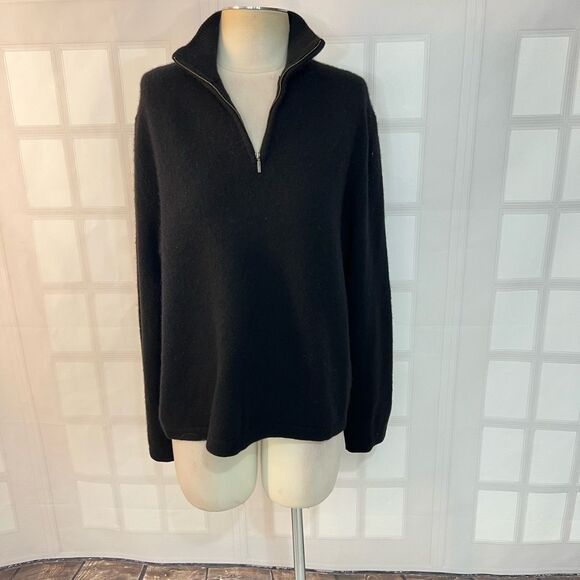 Target | Sweaters | Target Black Quarter Zip Knit Long Sleeve Cashmere ...